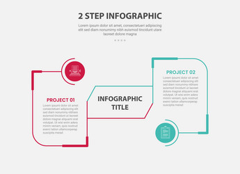 2 points template infographic outline style Vector Image