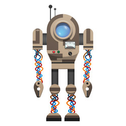 Green robot and screen Royalty Free Vector Image