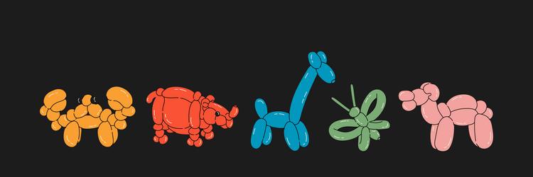 Set of balloon animals Royalty Free Vector Image