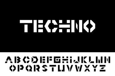 Strong abstract futuristic block font Royalty Free Vector