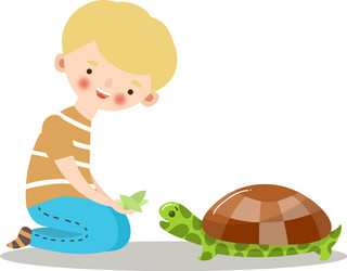 Boy with Turtle Vector Images (over 760)