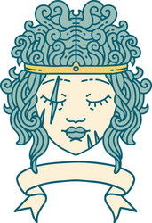 Human barbarian character with banner Royalty Free Vector