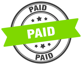 Paid stamp label on transparent background Vector Image