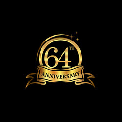 64 year anniversary celebration logotype Vector Image