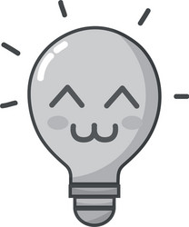 Kawaii cute crying bulb idea Royalty Free Vector Image