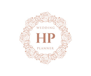 Hp initials letter wedding monogram logos Vector Image