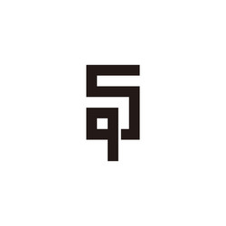 Letter q number 2 square geometric symbol simple Vector Image