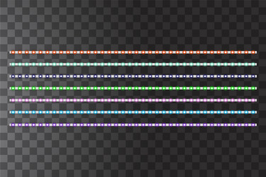 Various led stripes on transparent background Vector Image