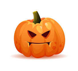 Glowing pumpkin faces glow eyes and teeth mouth Vector Image