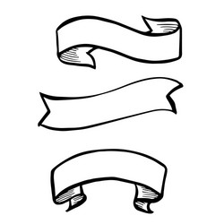 Black line calligraphy ribbon frame banner set Vector Image