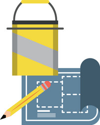 Construction architectural project plan cartoon Vector Image