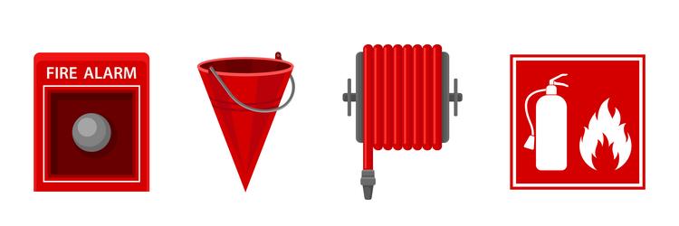 Firefighting tools and equipment for fire Vector Image