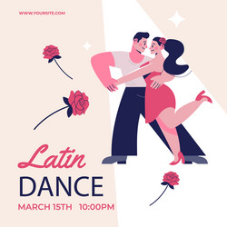 Hand drawn flat design latin dance party template Vector Image