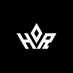 Hr monogram logo with diamond shape and ring Vector Image