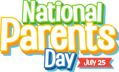 National parents day poster template Royalty Free Vector