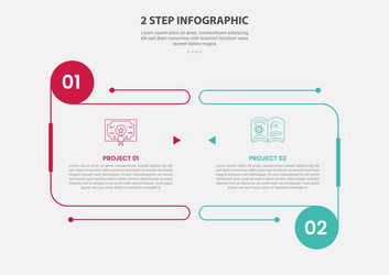 2 points template infographic outline style Vector Image