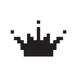 Pixel art crown 8 bit king icon retro style queen Vector Image