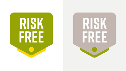 Risk free guarantee label sticker pointer isolated