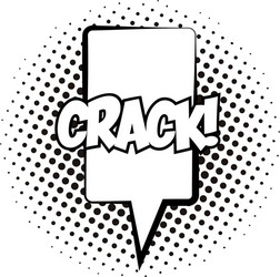 Speech bubble with crack word pop art fill style Vector Image