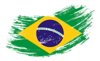 Flat and waving brazilian flag Royalty Free Vector Image