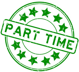 Grunge blue part time word round rubber seal Vector Image