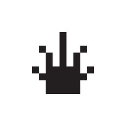 Pixel art crown 8 bit king icon retro style queen Vector Image