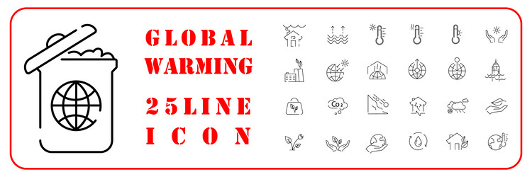 Global temperature icon warming Royalty Free Vector Image
