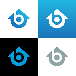 Letter b house logo design home business symbol Vector Image