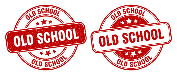 Old school stamp old school label round grunge Vector Image