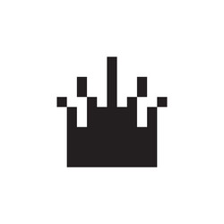 Pixel art crown 8 bit king icon retro style queen Vector Image