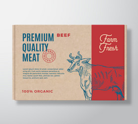 Organic beef meat food packaging label Royalty Free Vector