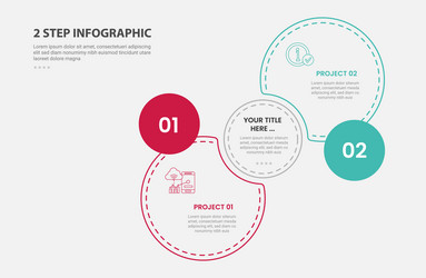 2 points template infographic outline style Vector Image