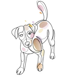 Adorable and playful jack russel terrier line art Vector Image