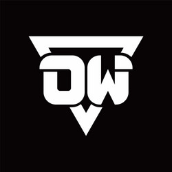 Dw logo monogram with emblem shield shape design Vector Image