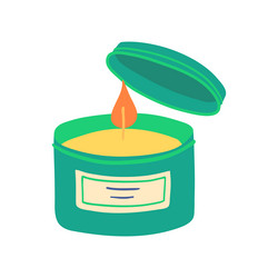 Cartoon color aromatherapy concept wax candle Vector Image