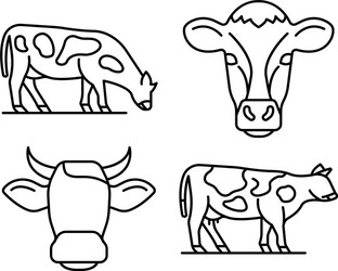 Cow head icon outline style Royalty Free Vector Image