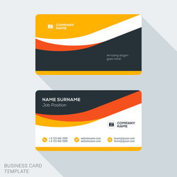 Red color modern corporate business card template Vector Image
