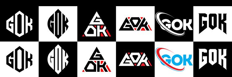 Gok logo letter design Royalty Free Vector Image