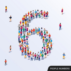 Large group of people in number 6 six form Vector Image