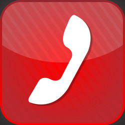Phone icon red flat design Royalty Free Vector Image