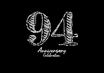 94 years anniversary celebration logotype Vector Image
