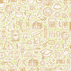 Simple lined back to school pattern with school Vector Image