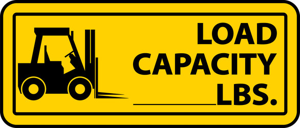 Forklift load capacity label sign on white Vector Image