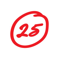 75 exam score seventy five test Royalty Free Vector Image