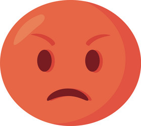 Angry emoji with red face flat style icon Vector Image