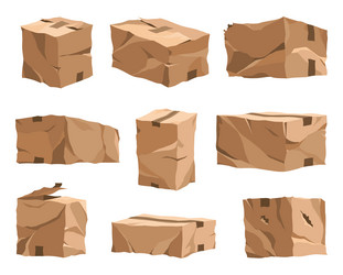 Damaged broken cardboard boxes delivery packages Vector Image