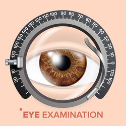 Eye test banner correction device Royalty Free Vector Image