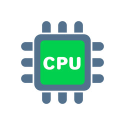 Round cpu icon or semiconductor or chip Royalty Free Vector