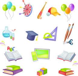 School theme background with different tools Vector Image