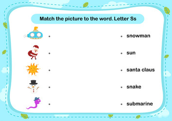Alphabet letter s-snake exercise with cartoon Vector Image